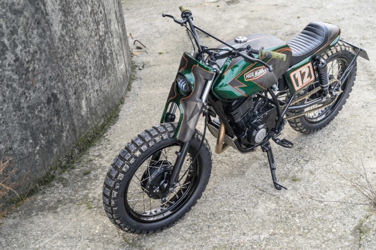 Green Hornet: Yamaha SR150 Street Tracker by Hide Work Custom – BikeBound
