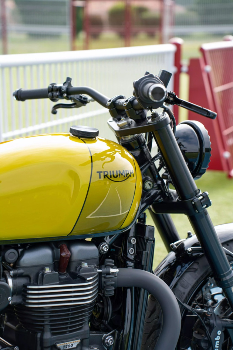 Functional Muscle: “Yellow Edition” Triumph 1200 Bobber – BikeBound