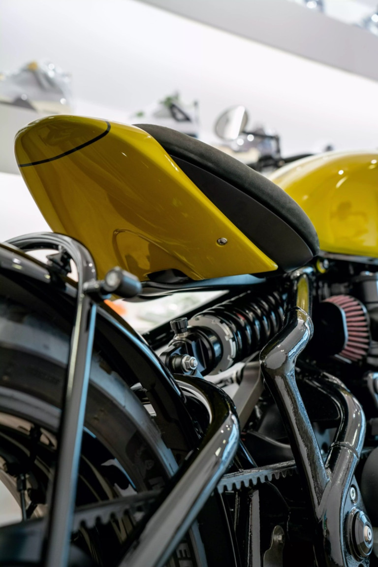 Functional Muscle: “Yellow Edition” Triumph 1200 Bobber – BikeBound