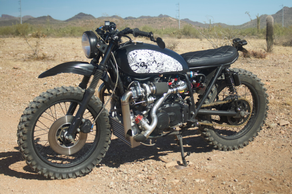 Grin Machine: Suzuki GS400 Twin-Turbo Scrambler! – BikeBound