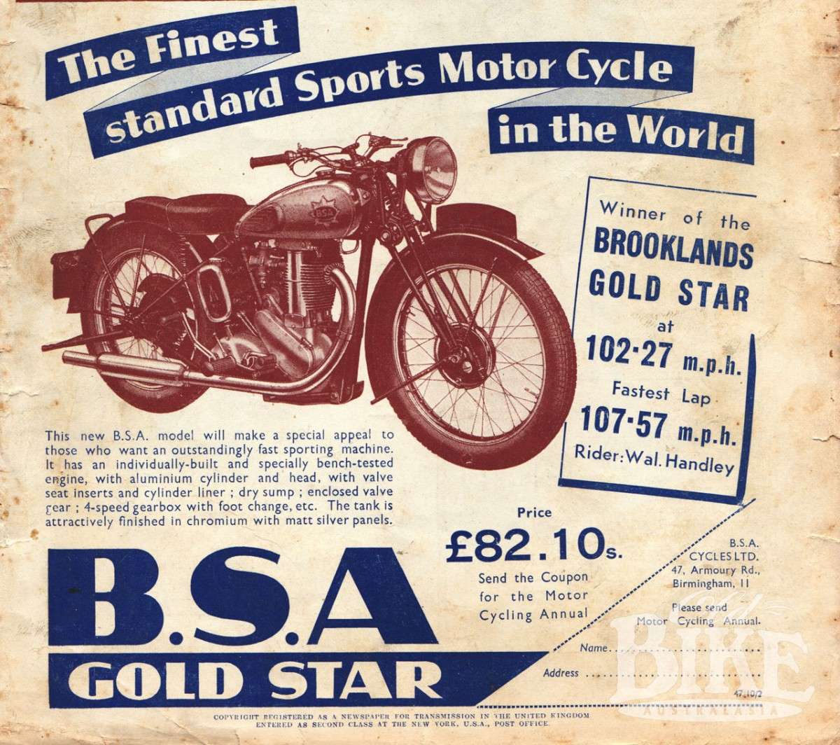 Retro Tourer: BSA 650 Gold Star – BikeBound